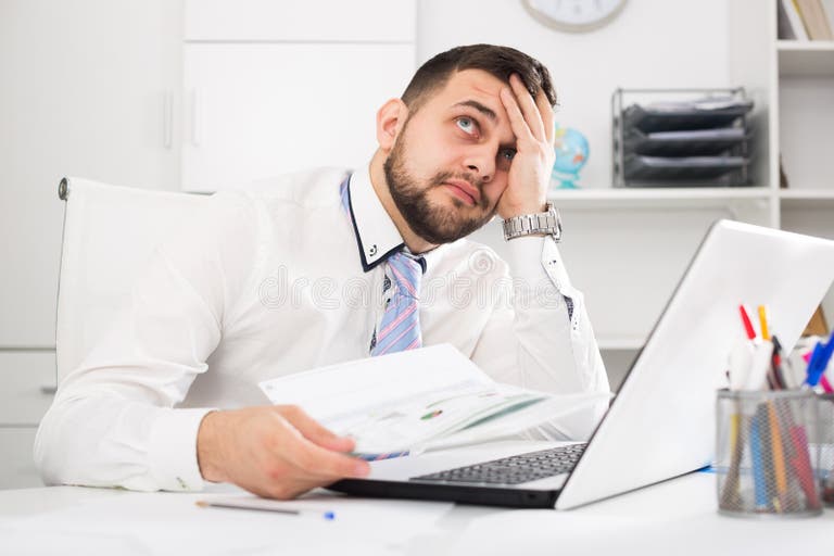 Man Having Problem in Office Stock Photo - Image of challenge ...