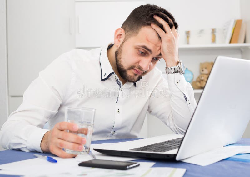 Man Having Problem in Office Stock Photo - Image of complicated, adult ...