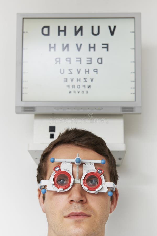 Man Having Sight Test at Optometrist Stock Photo - Image of doctor ...