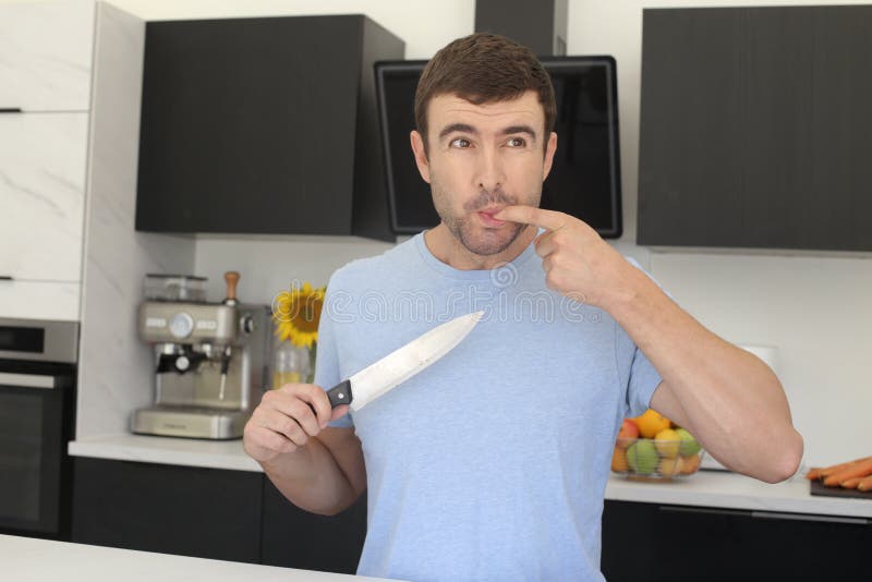 Man Having a Small Accident in the Kitchen Stock Photo - Image of hand ...