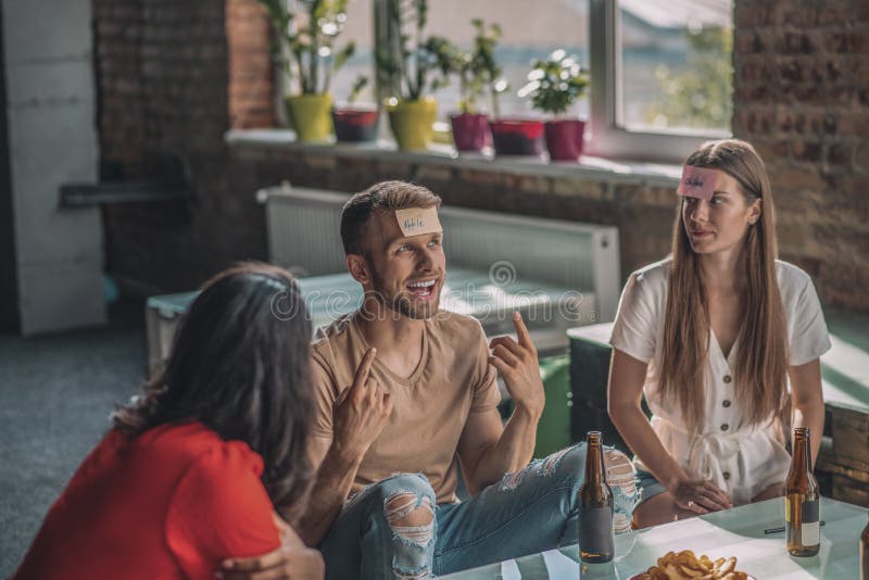 Man Having a Sticky Note on His Forehead Stock Image - Image of ...