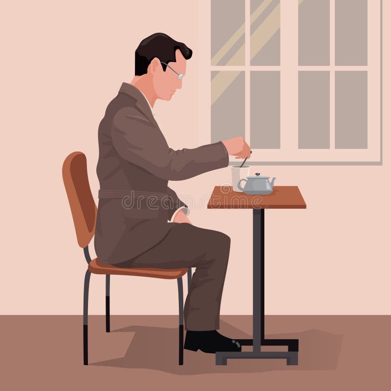 Man Having Tea. Vector Illustration Decorative Design Stock Vector ...