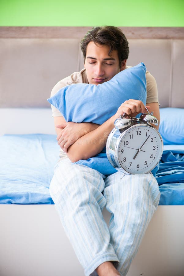 The Man Having Trouble with His Sleep Stock Image - Image of problem ...