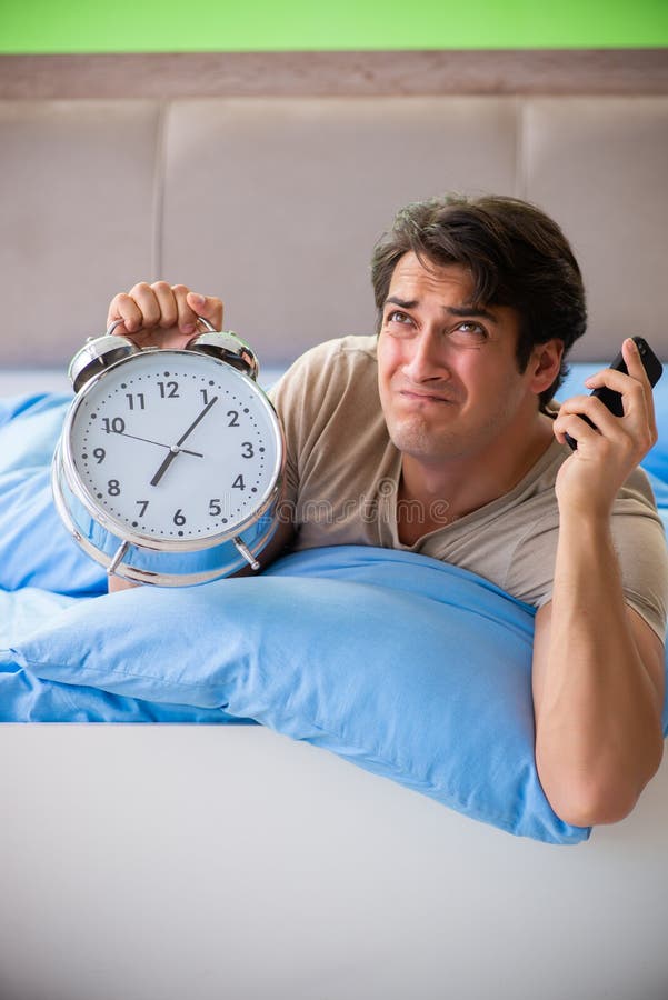 The Man Having Trouble with His Sleep Stock Photo - Image of disorder ...