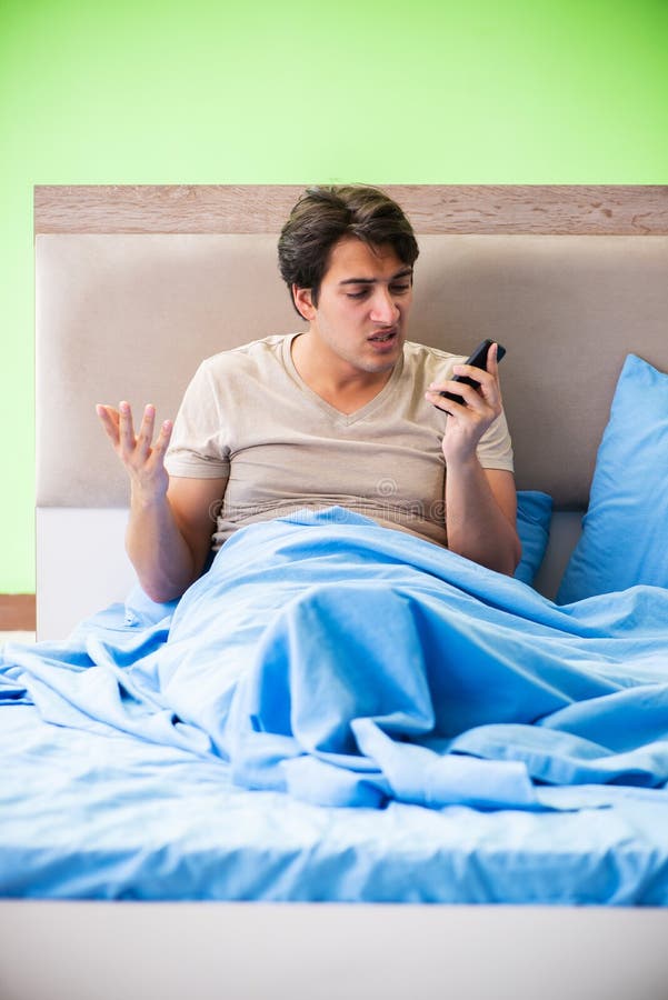 The Man Having Trouble with His Sleep Stock Image - Image of health ...