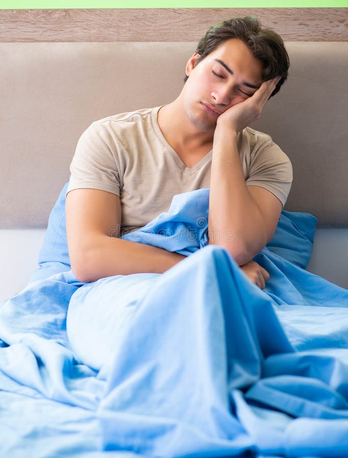 Man Having Trouble with His Sleep Stock Photo - Image of missing ...