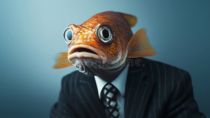 Man with Hawaiian Fish Head, AI Generated Stock Illustration ...