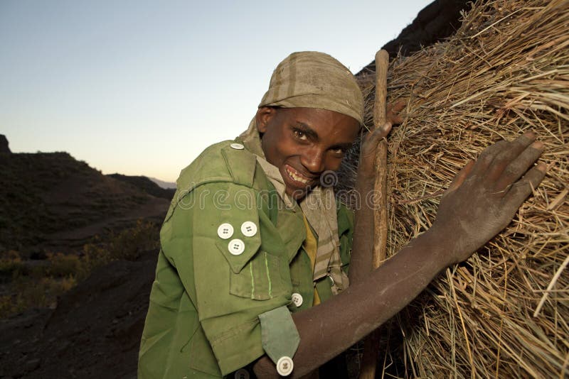 A Man with a Hay Bundle, Ethiopia Editorial Image - Image of scenes ...