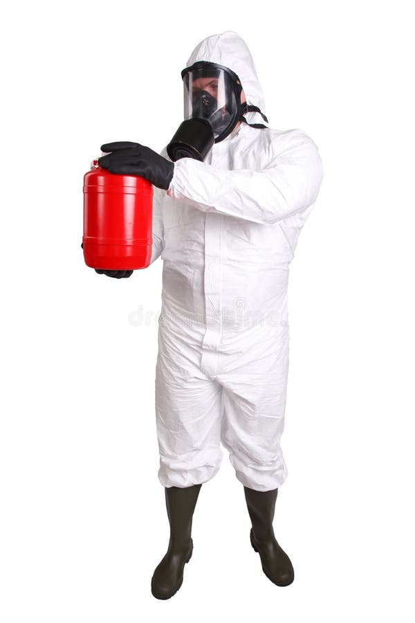 Man in Hazardous Materials Suit Stock Photo - Image of hazmat, gasmask ...