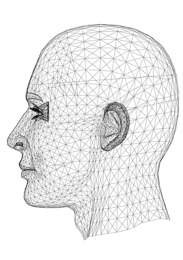 Man Head Architect Blueprint - Isolated Stock Illustration ...