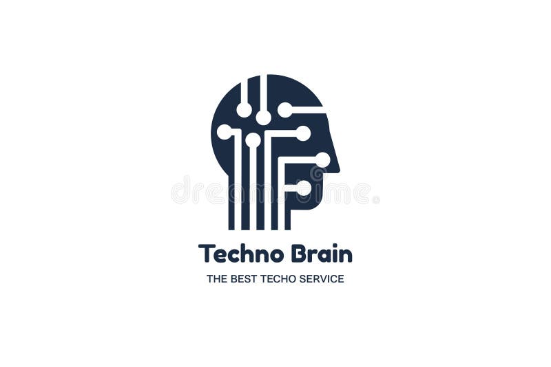 Man Head and Chip Techno Brain Multimedia Logo Stock Illustration ...