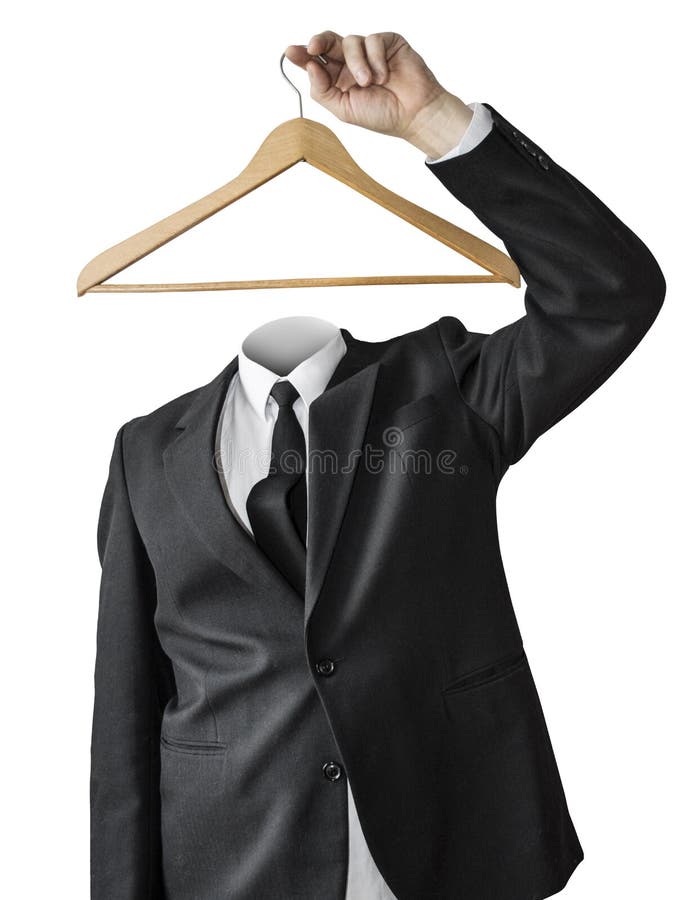 A Man without a Head with a Clothes Hanger. Stock Photo - Image of ...