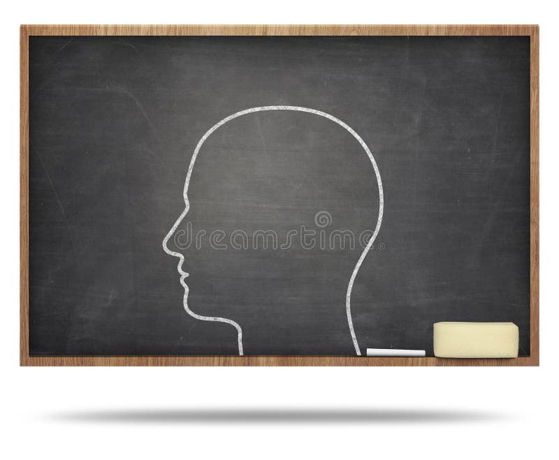Man Head Concept on Blackboard Stock Illustration - Illustration of ...