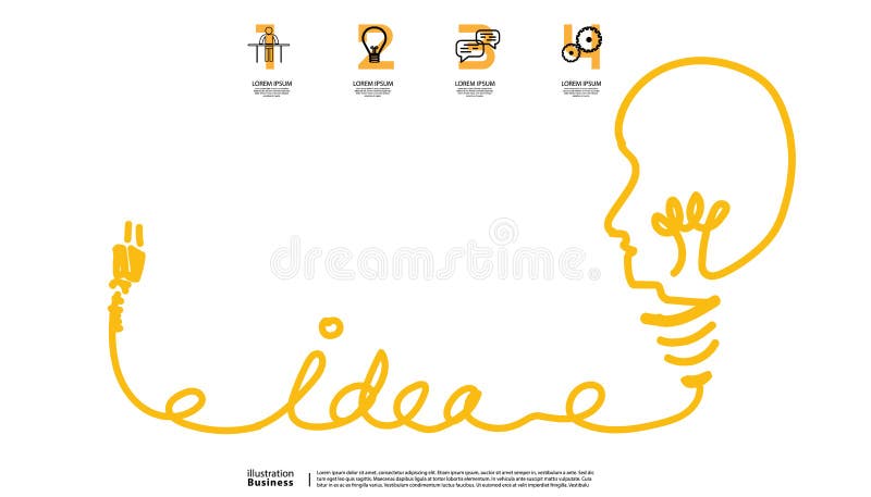 Man Head Forming a Bulb and Text Idea - Creativity Modern Idea and ...