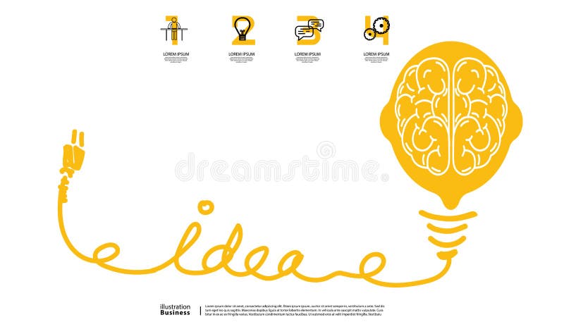 Man Head Forming a Bulb and Text Idea - Creativity Modern Idea and ...
