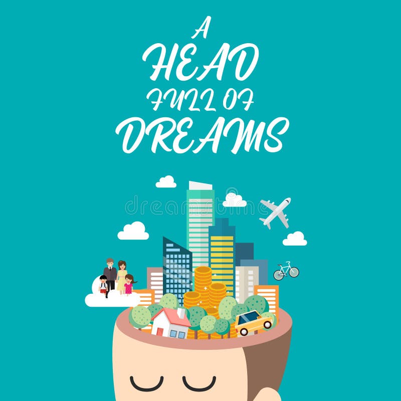 Head Full of Dreams Infographic Stock Vector - Illustration of bright ...