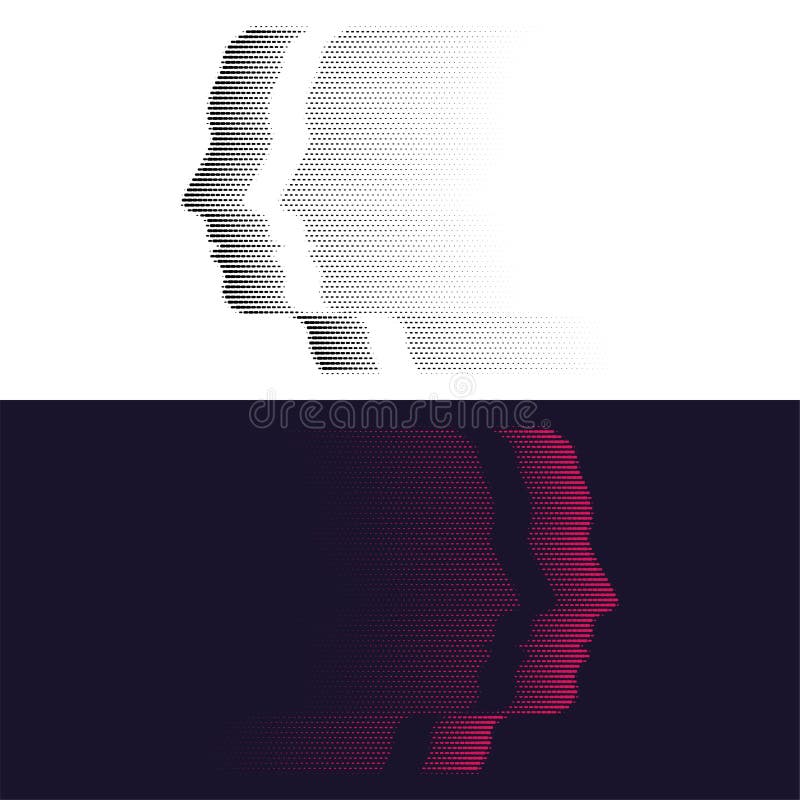 Man Head Halftone Silhouettes Stock Vector - Illustration of persona ...