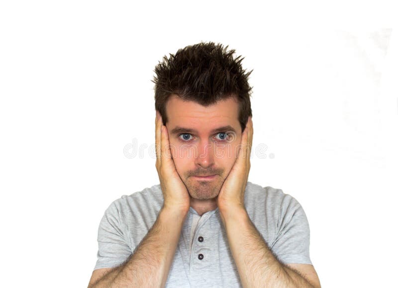 Man with head in hands stock image. Image of happy, white - 35455895