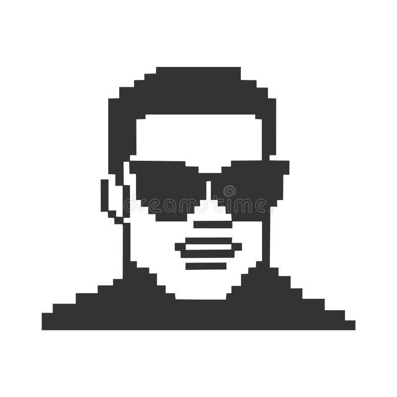 Man head pixel art stock vector. Illustration of graphic - 364439311