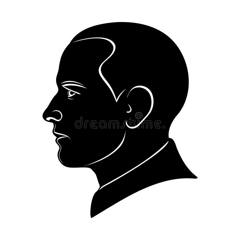 Man Head Profile Silhouette Vector Illustration Stock Illustrations ...