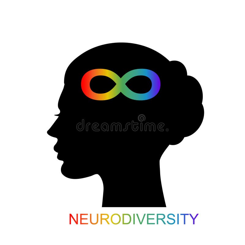 Man Head Profile with Rainbow Infinity Symbol Stock Vector ...