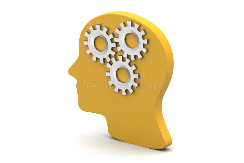 3d man with gears stock illustration. Illustration of steel - 74486942