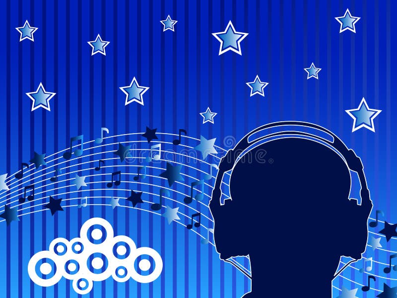 Man with headphone stock vector. Illustration of note - 3630478