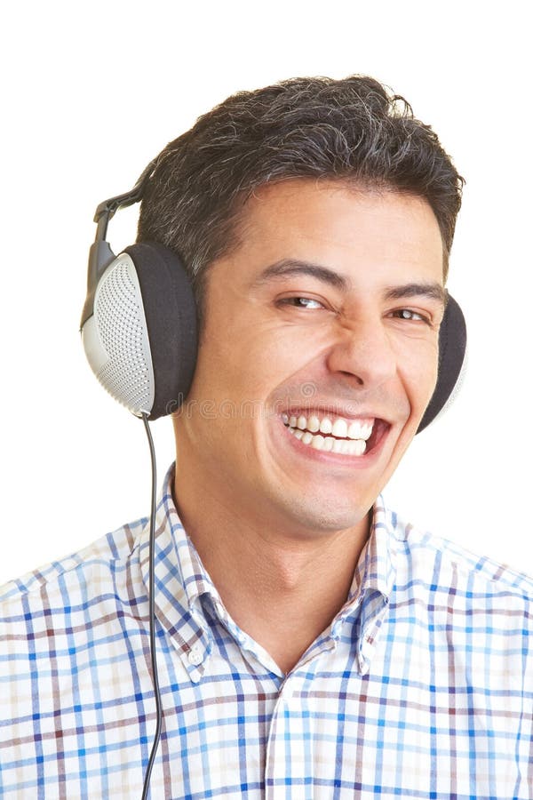 Man with headphones stock image. Image of listener, hobby - 10338693