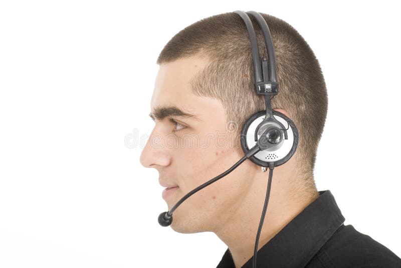 Man with headphones stock image. Image of masculine, headset - 6187125