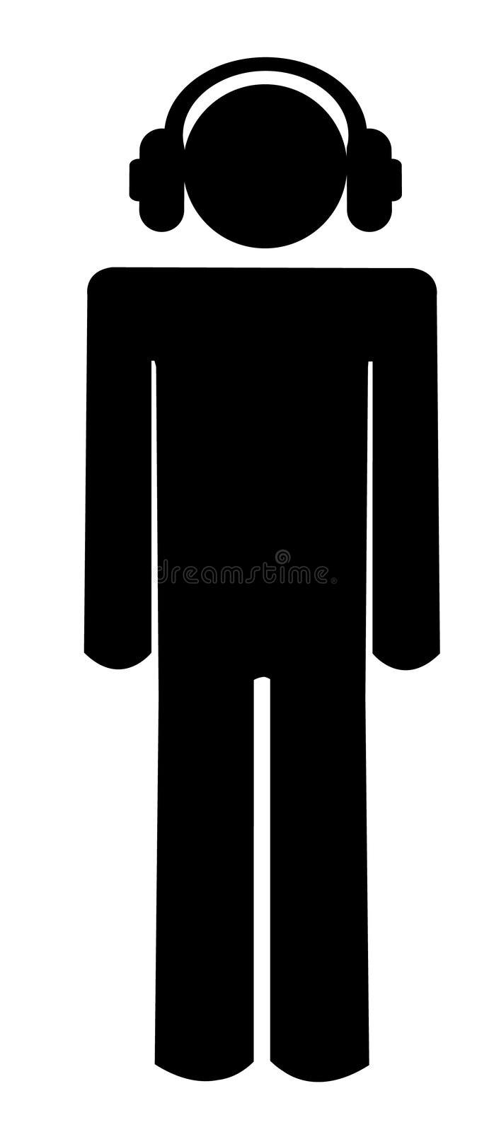 Stick Man Headphones Stock Illustrations – 110 Stick Man Headphones ...