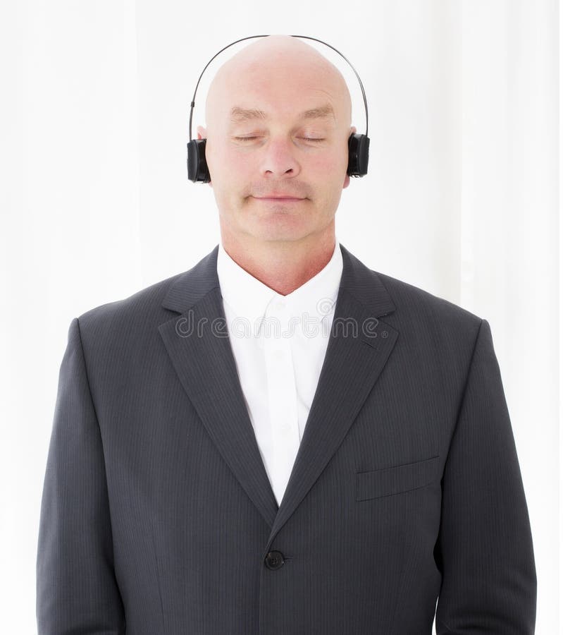 Man with headphones stock photo. Image of adult, employee - 42285918
