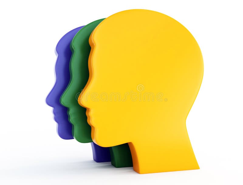 Connected Heads Sharing Ideas Stock Illustration - Illustration of ...