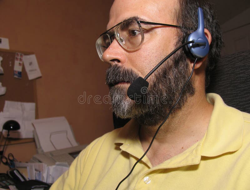 Man with a Headset stock photo. Image of assistant, phone - 20378
