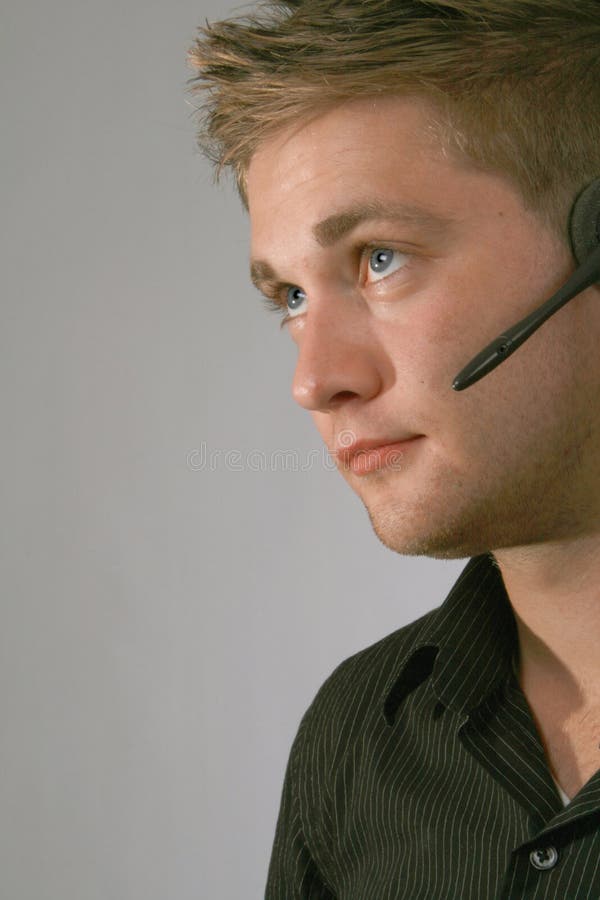 Man in Headset stock image. Image of happy, talk, male - 3168893