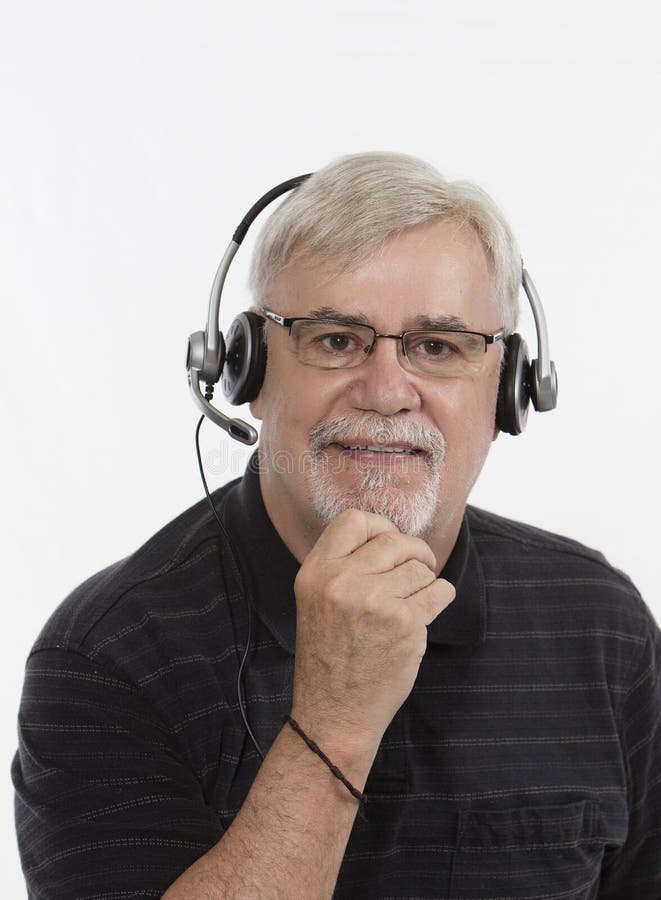 Man on headset phone stock photo. Image of boom, talk - 83461890