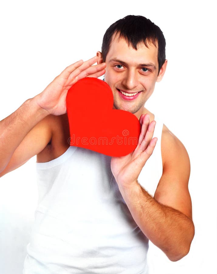 Man with a heart stock image. Image of handsome, attractive - 12475349