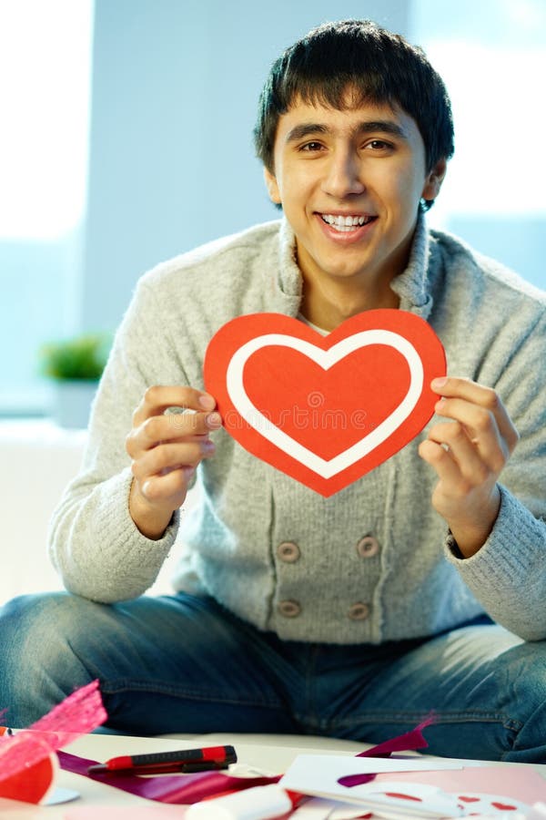 Man with heart stock photo. Image of handsome, positive - 25940278