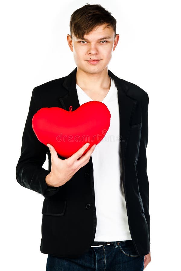 A man with a heart stock image. Image of valentine, smile - 29139447