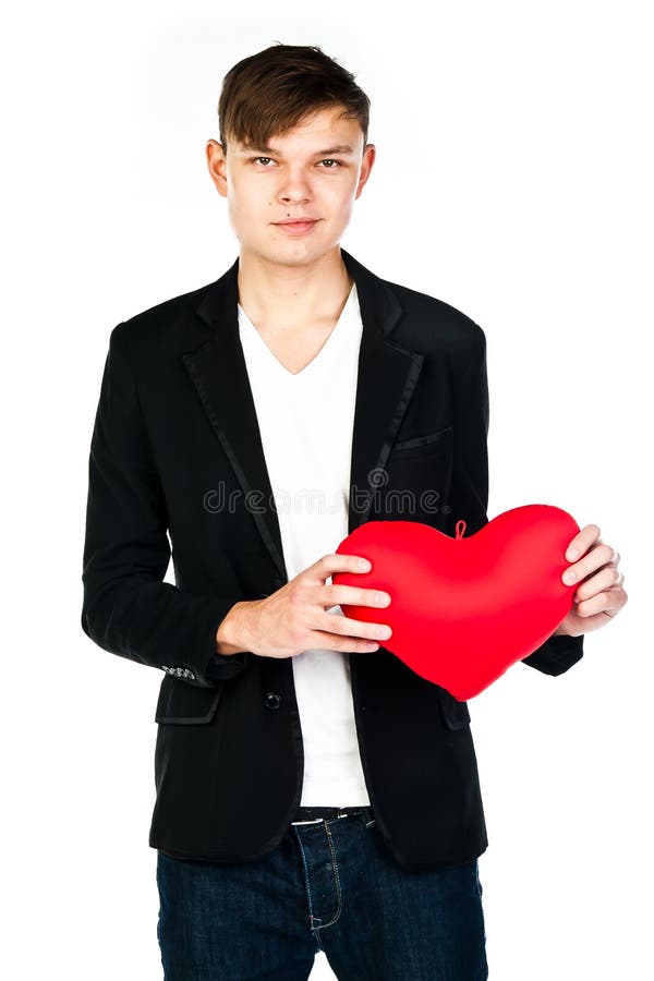 A man with a heart stock image. Image of romantic, young - 29139455