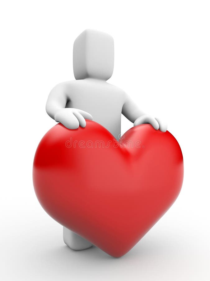 Man and heart stock illustration. Illustration of love - 4004121