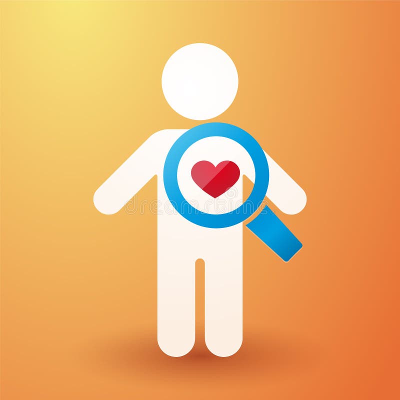 Man with heart stock vector. Illustration of vector, sign - 46253188