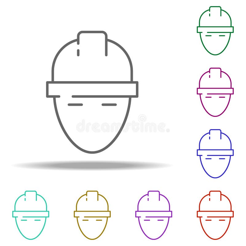 A Man in a Helmet Icon. Elements of Construction in Multi Color Style ...