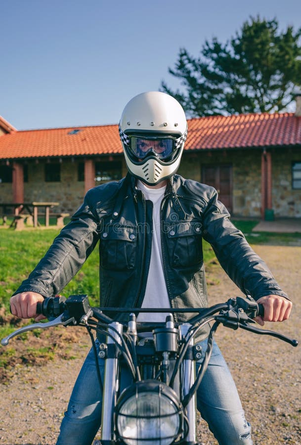 Man in motorbike helmet stock image. Image of protect - 6899935