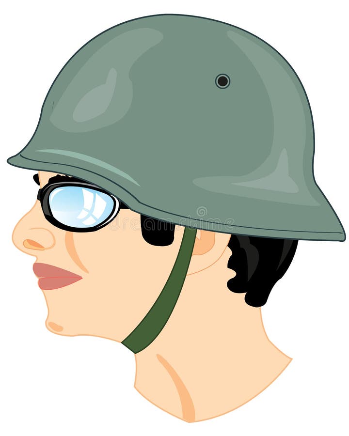 Head Men in German Helmet Type from the Side Stock Vector ...