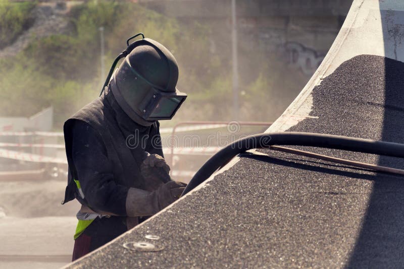 Man with Helmet Working on a Bridge Construction Stock Photo - Image of ...