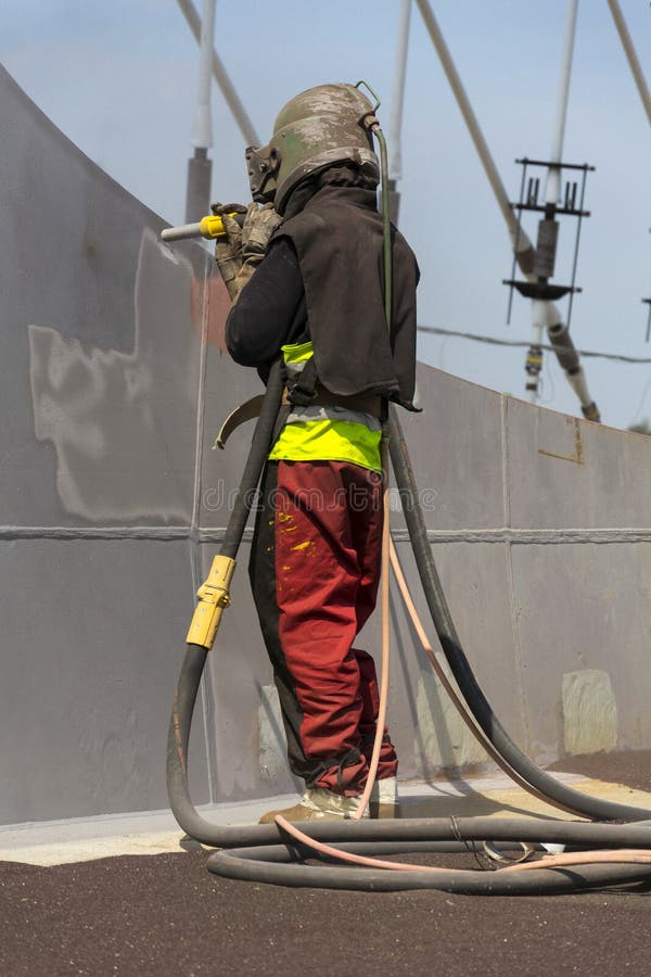 Man with Helmet Working on a Bridge Construction Stock Image - Image of ...