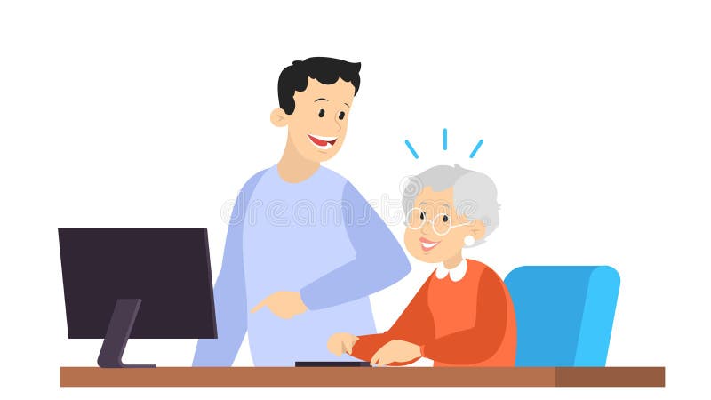 Old Man Computer Stock Illustrations – 4,270 Old Man Computer Stock ...