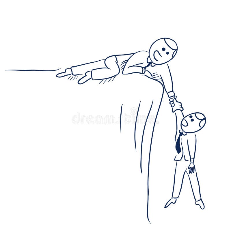 A Man Helping His Colleague Stock Vector - Illustration of cartoon ...