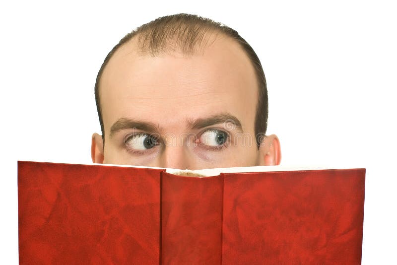 Man hidden behind the book stock photo. Image of human - 12898664