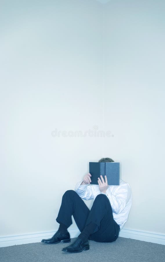 Man Hiding Behind a Book stock image. Image of hide, isolated - 2383895